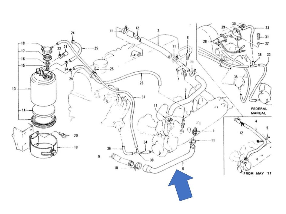 PCV Hose for Datsun 280Z 1975-78 Genuine Nissan NOS – JDM CAR PARTS