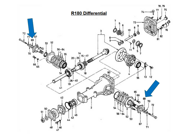 Genuine Nissan R180 Outer Side Differential Stub Axle O Ring Seal Set ...