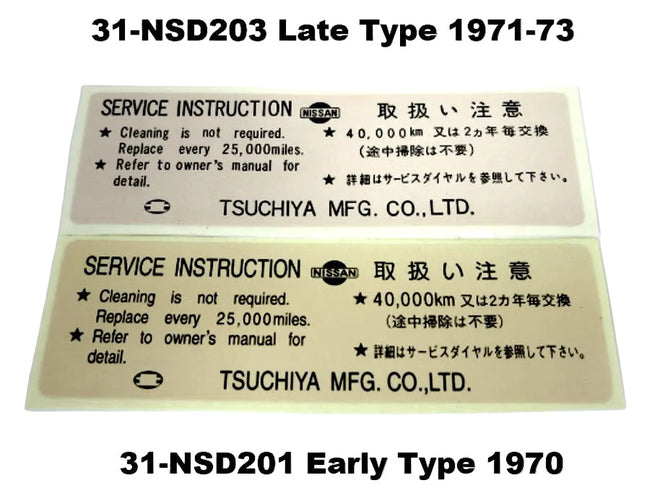 Emblems, decals and stickers for Nissan, Datsun, Fairlady Z, 240z, 260z ...